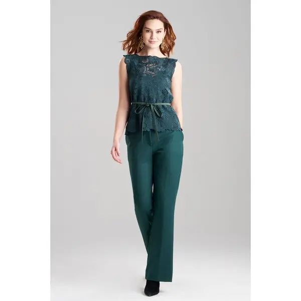 Natori Mantilla Lace Top - Green