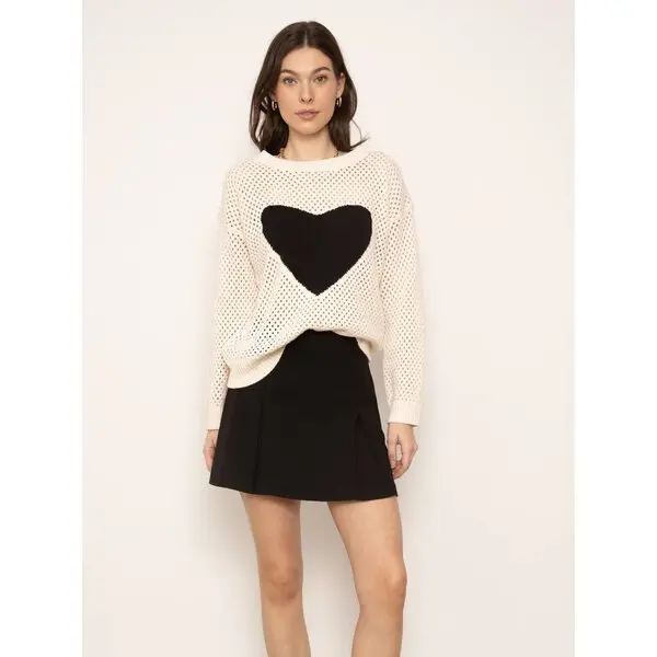 Central Park West Dove Open Stitch Heart Crew
