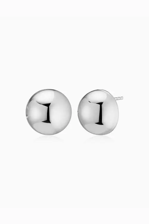 ORADINA Sterling Button Stud Earrings