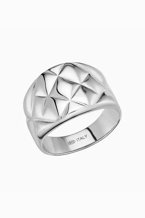 ORADINA Sterling Quilted Ring