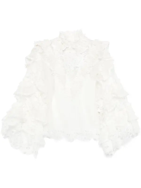 Zimmermann Crush Heart Blouse - White