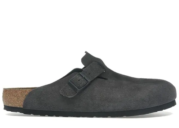 BIRKENSTOCK Boston Suede Clogs - Velvet Grey