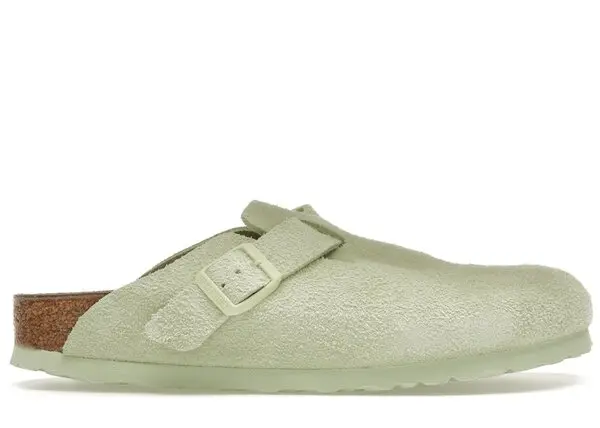BIRKENSTOCK Boston Suede Clog - Faded Lime