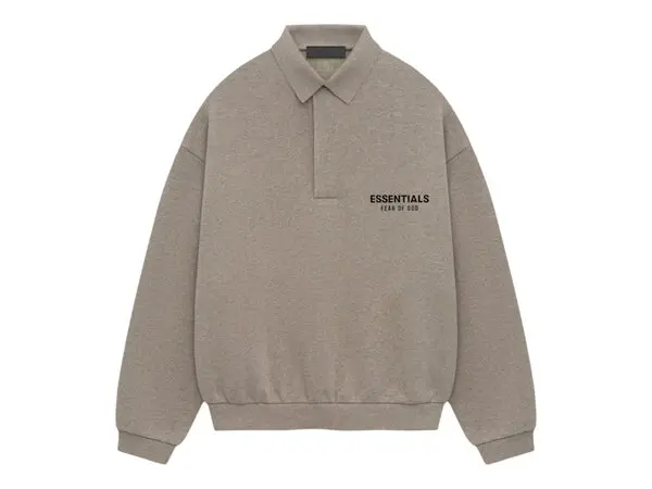 Fear Of God Essentials Fleece Polo Shirt - Heather Gray