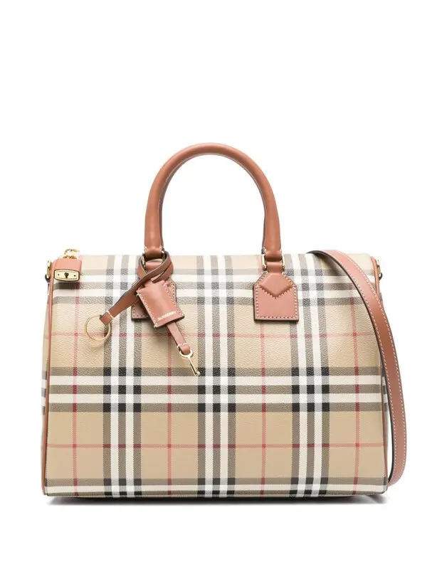 Burberry Check Tote Bag - Neutrals