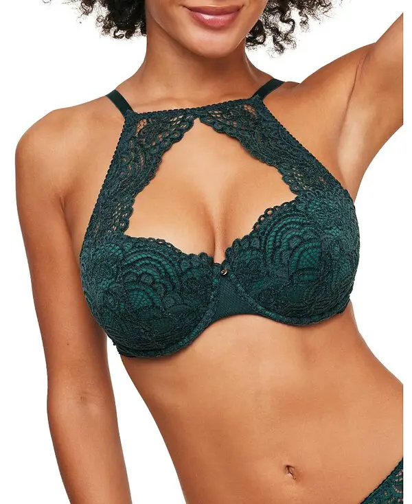 ADORE ME Luiza Push Up Balconette Bra - Dark Green