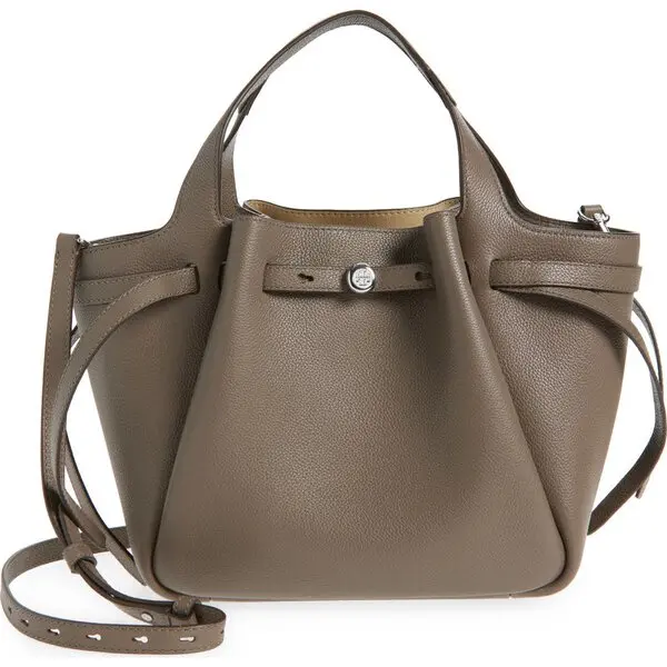 Tory Burch Small Romy Leather Tote - Wild Mushroom