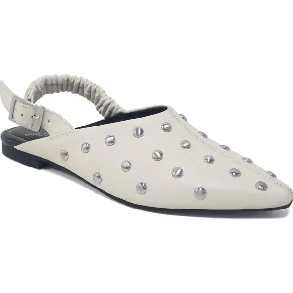 KENNETH COLE Nicola Studded Slingback Mule - Vanilla Leather