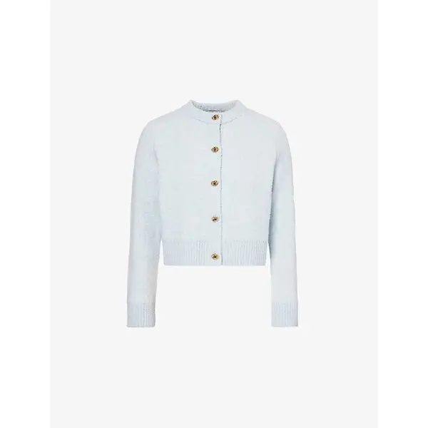 Bottega Veneta Round-neck Cropped Cotton-blend Cardigan - Bubble