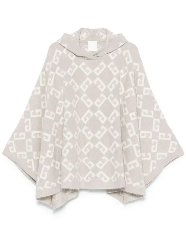 Givenchy Logo-intarsia Hooded Poncho