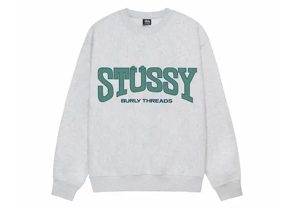 StÜssy Burly Threads Crew - Ash Heather