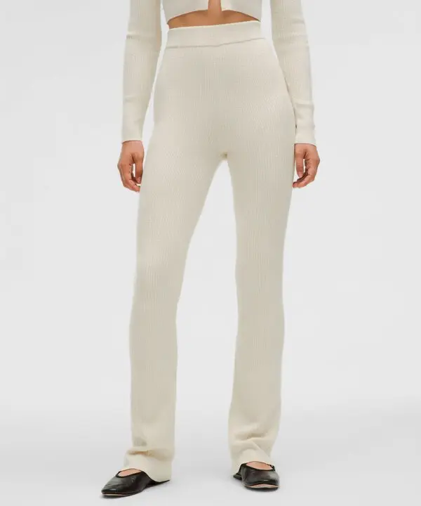 Lululemon Ribbed Merino Wool-blend Pants - Bone
