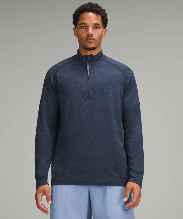 Lululemon Metal Vent Tech Half Zip - Mineral Blue/true Navy