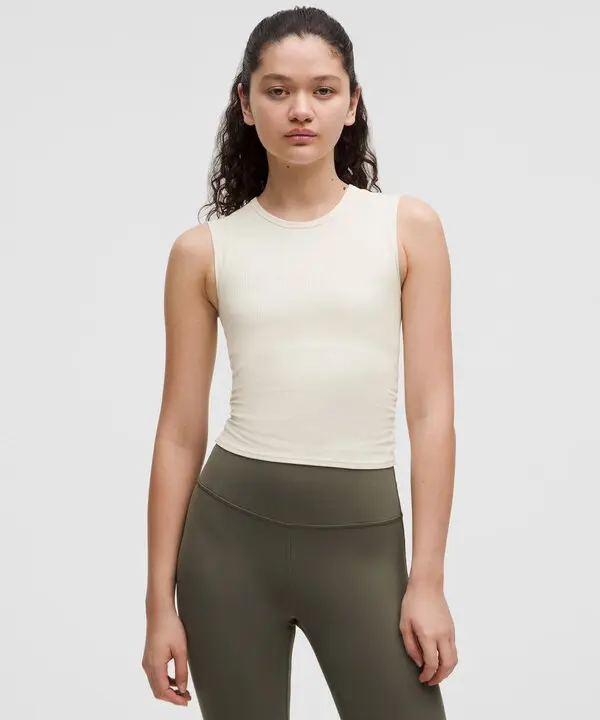 Lululemon All It Takes Back-twist Ribbed Tank Top - Light Ivory