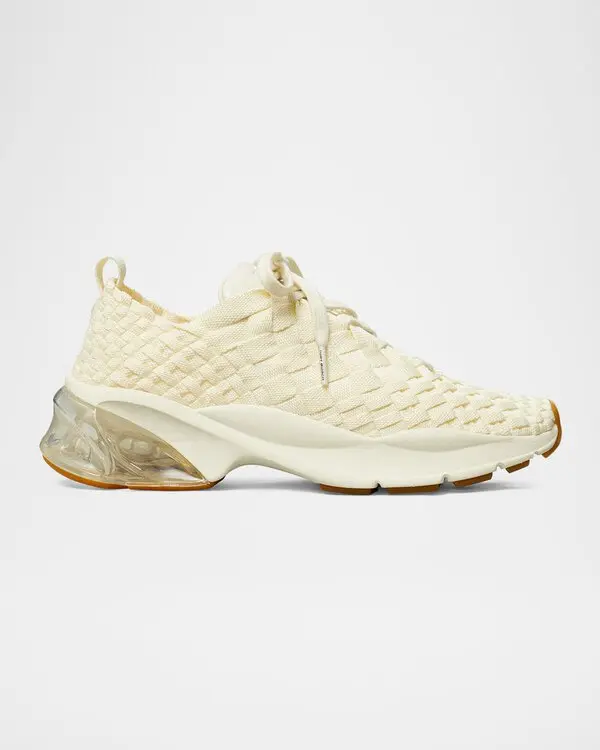 Tory Burch Good Luck Woven Trainer Sneakers - New Ivory