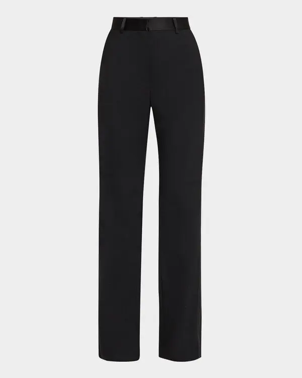 ARGENT High-rise Wool Tuxedo Trousers
