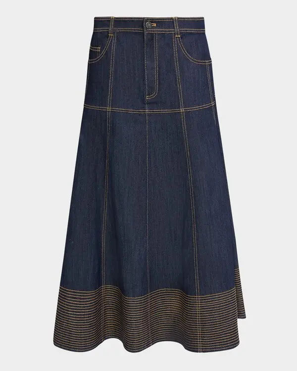 Cinq À Sept Hester A-line Denim Skirt
