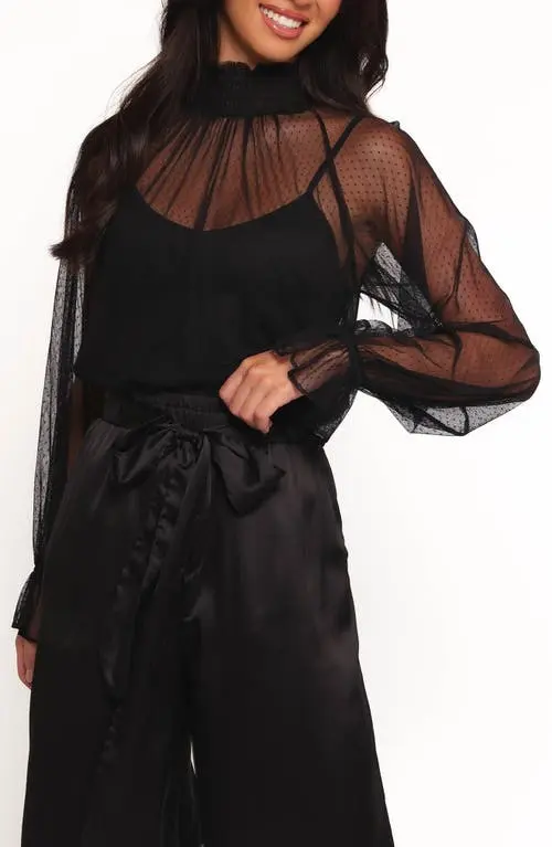 PETAL & PUP Kory Clip Dot Sheer Mesh Top