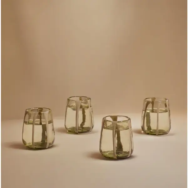 MESO GOODS Olivia Short Olive Glassset Of 4