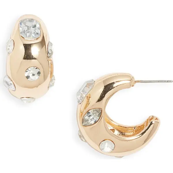 OPEN EDIT Mixed Crystal Hoop Earrings