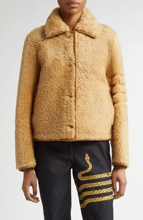 Thom Browne Genuine Shearling Jacket - Camel