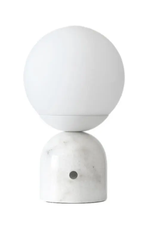 BRIGHTECH Mila 9.85" Marble Led Bedside Table Lamp With Built-in 3-way Dimmer - White