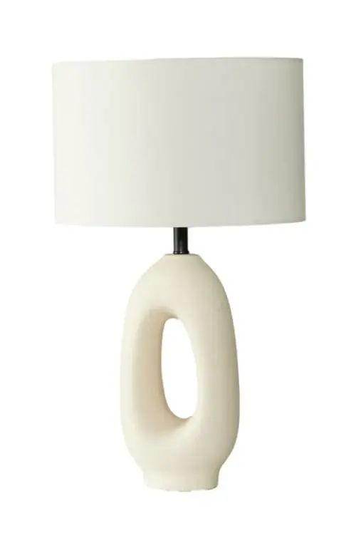 BRIGHTECH Artemis 22.5" Usb-c Charging Cream Ceramic Led Table Lamp
