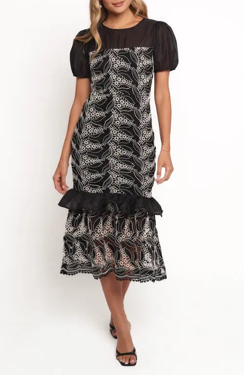 PETAL & PUP Peyton Puff Sleeve Midi Dress