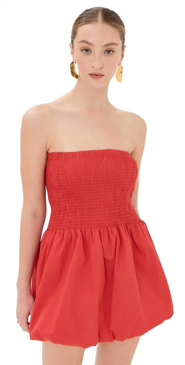 SIMONMILLER Belle Smocked Dress - Lucky Red