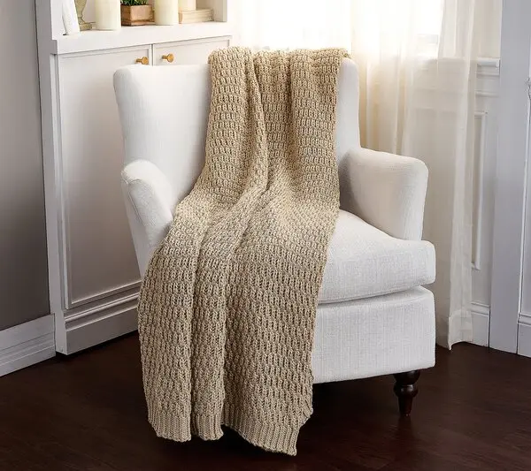 HOME REFLECTIONS As Is 60x70 Seed Stitch Knit Throw
