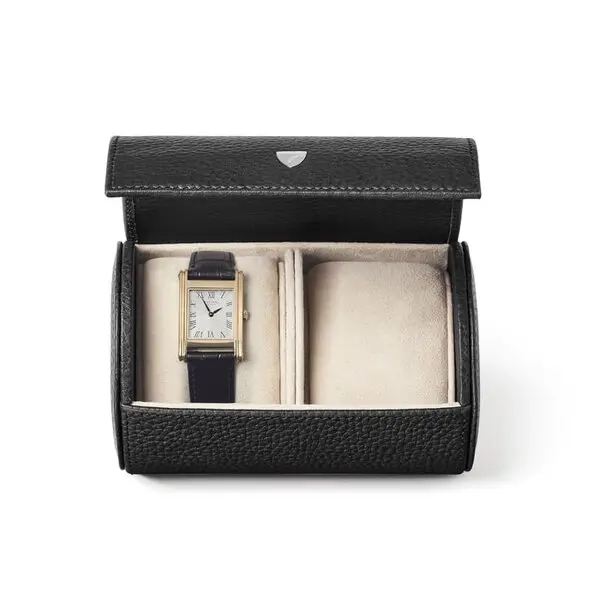 ASPINAL OF LONDON Double Watch Roll - Black
