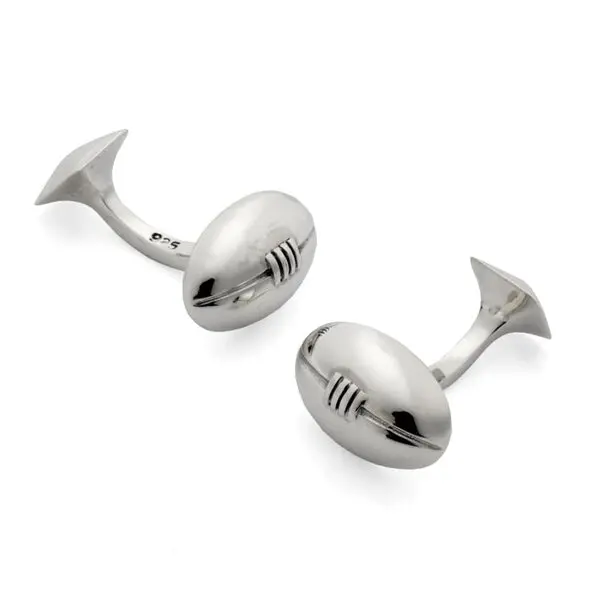 ASPINAL OF LONDON Sterling Rugby Ball Cufflinks