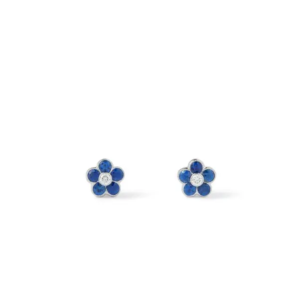 ASPINAL OF LONDON Athena Sapphire & Diamond Cluster Stud Earrings - Blue