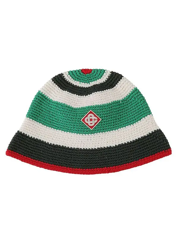 Casablanca Logo Patch Crochet Hat In Multi - 45% Off | Editorialist