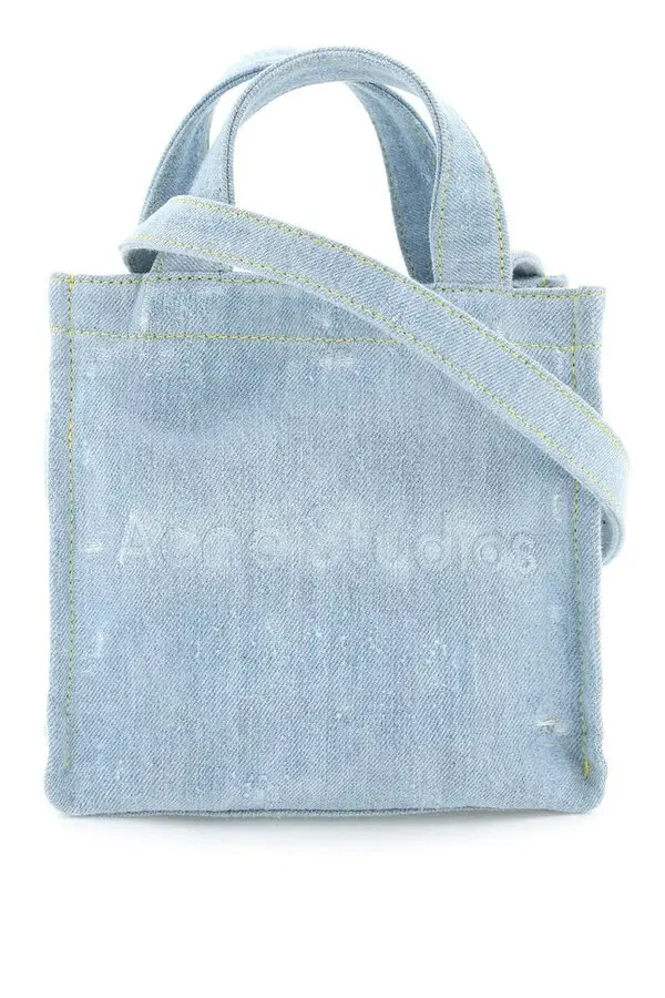 Acne Studios Embossed Denim Tote Bag In Blue - 47% Off | Editorialist