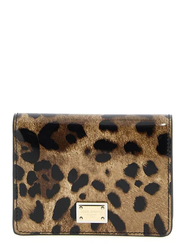 Dolce & Gabbana Leopard Print Logo Plaque Bifold Wallet In Multi - 29% ...