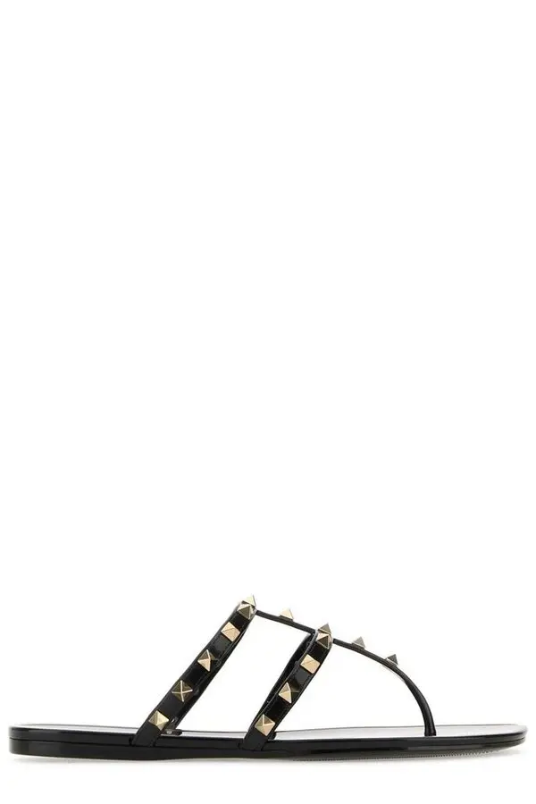 Valentino Garavani Garavani Rockstud Slip-On Sandals In Black - 25 