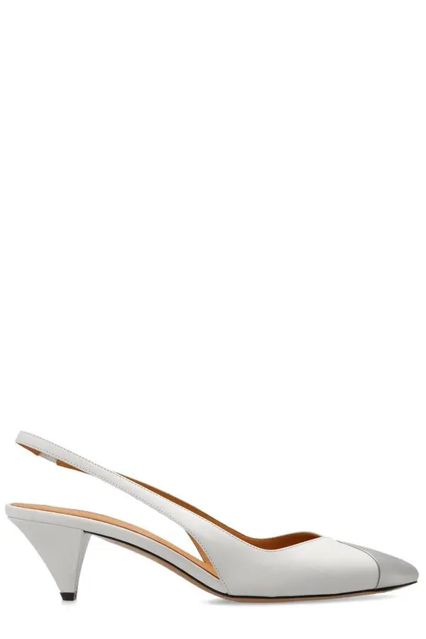 Isabel Marant Elina Slingback Pumps In White - 23% Off | Editorialist