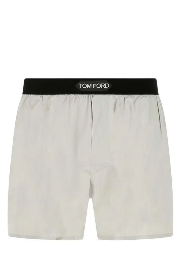 Tom Ford Logo-Waistband Stretched Satin Boxers In Grey - 37% Off ...