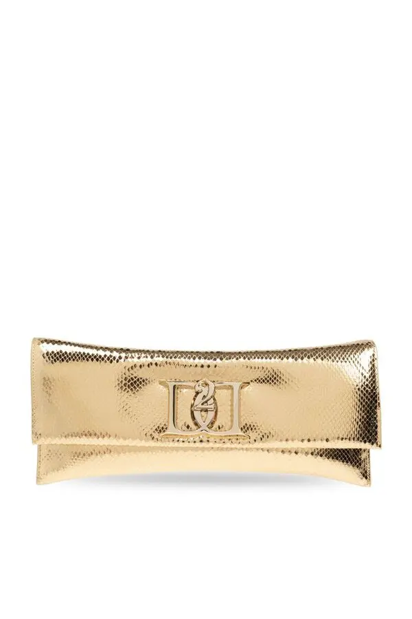 Dsquared2 Gold Laminated Clutch Bag