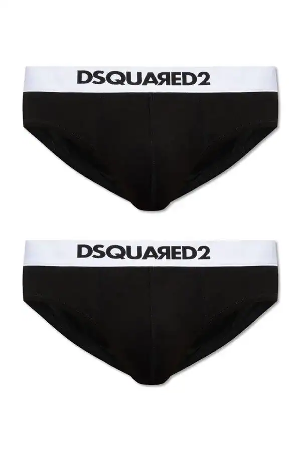 Dsquared2 2 Pack Logo Waistband Briefs In Black - 42% Off | Editorialist