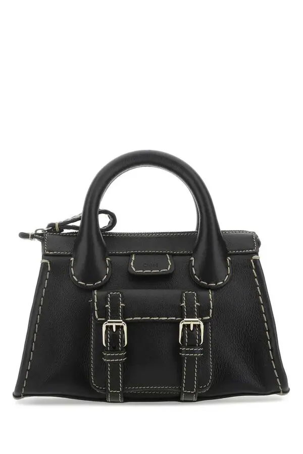 Chloé Edith Medium Top Handle Bag - Black | Editorialist