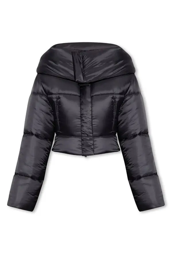 AlaïA Off-Shoulder Cropped Quilted Jacket In Black - 44% Off | Editorialist