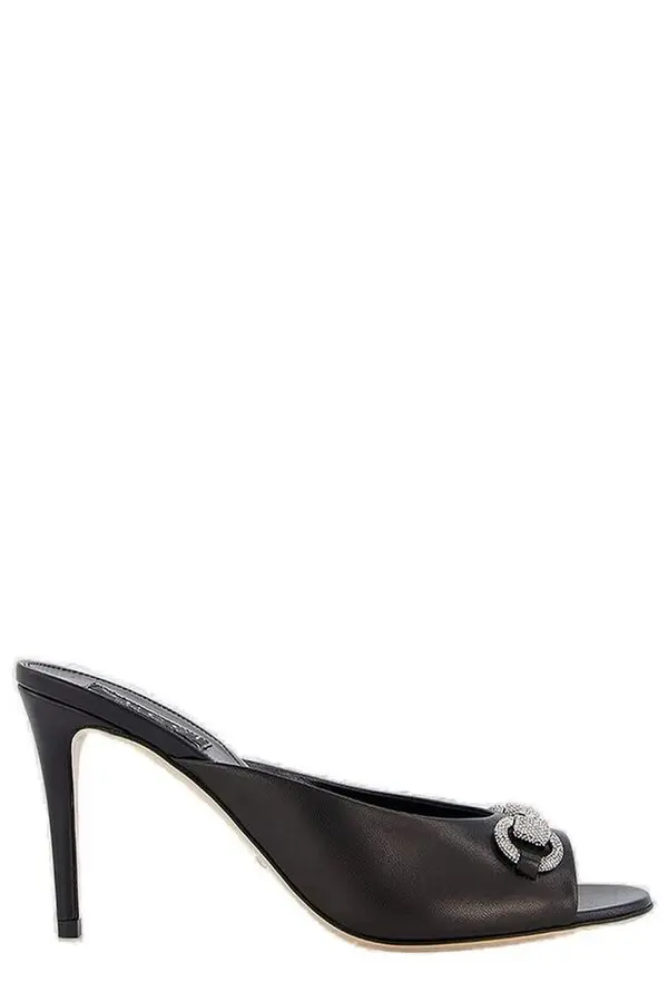 Gucci Mid-Heel Slide Sandals In Black - 18% Off | Editorialist