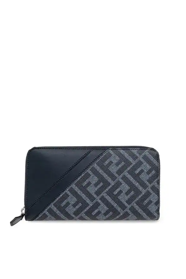 Fendi Diagonal Zip-Around Wallet In Blue - 23% Off | Editorialist