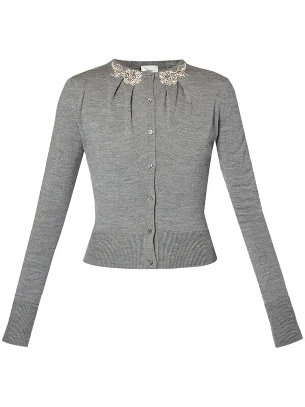 Erdem Appliqué Cardigan - Grey