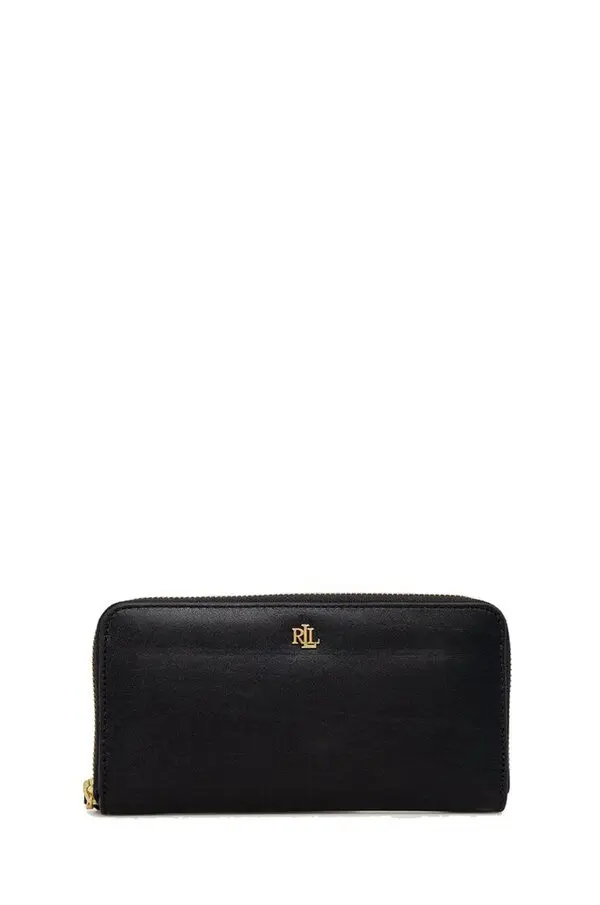Ralph Lauren Logo Plaque Zipped Wallet In Black - 14% Off | Editorialist
