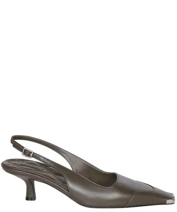 Burberry Square-Toe Slingback Pumps Brown 41% Off Editorialist
