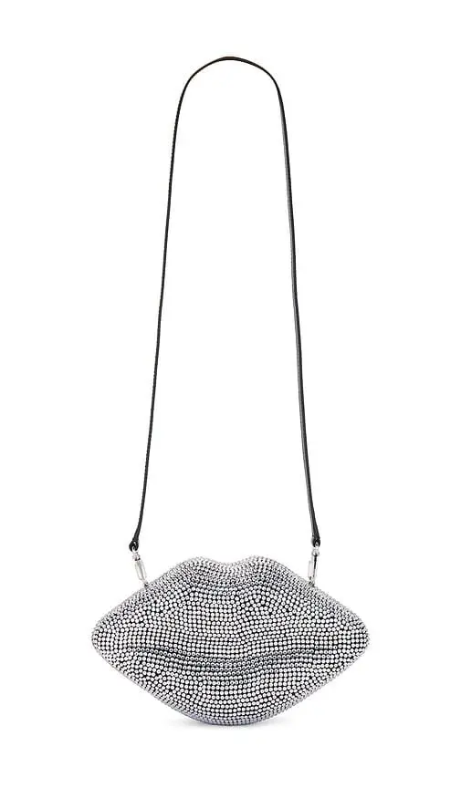 SIMONMILLER Crystal Lip Clutch - Black & Clear