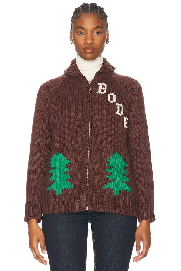 BODE Fir Shawl Collar Cardigan